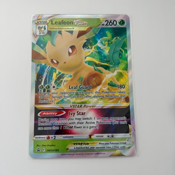 Pokemon | Toys | Leafeon Vstar Pokmon Card Jumbo Rare Card Hard To Find ...